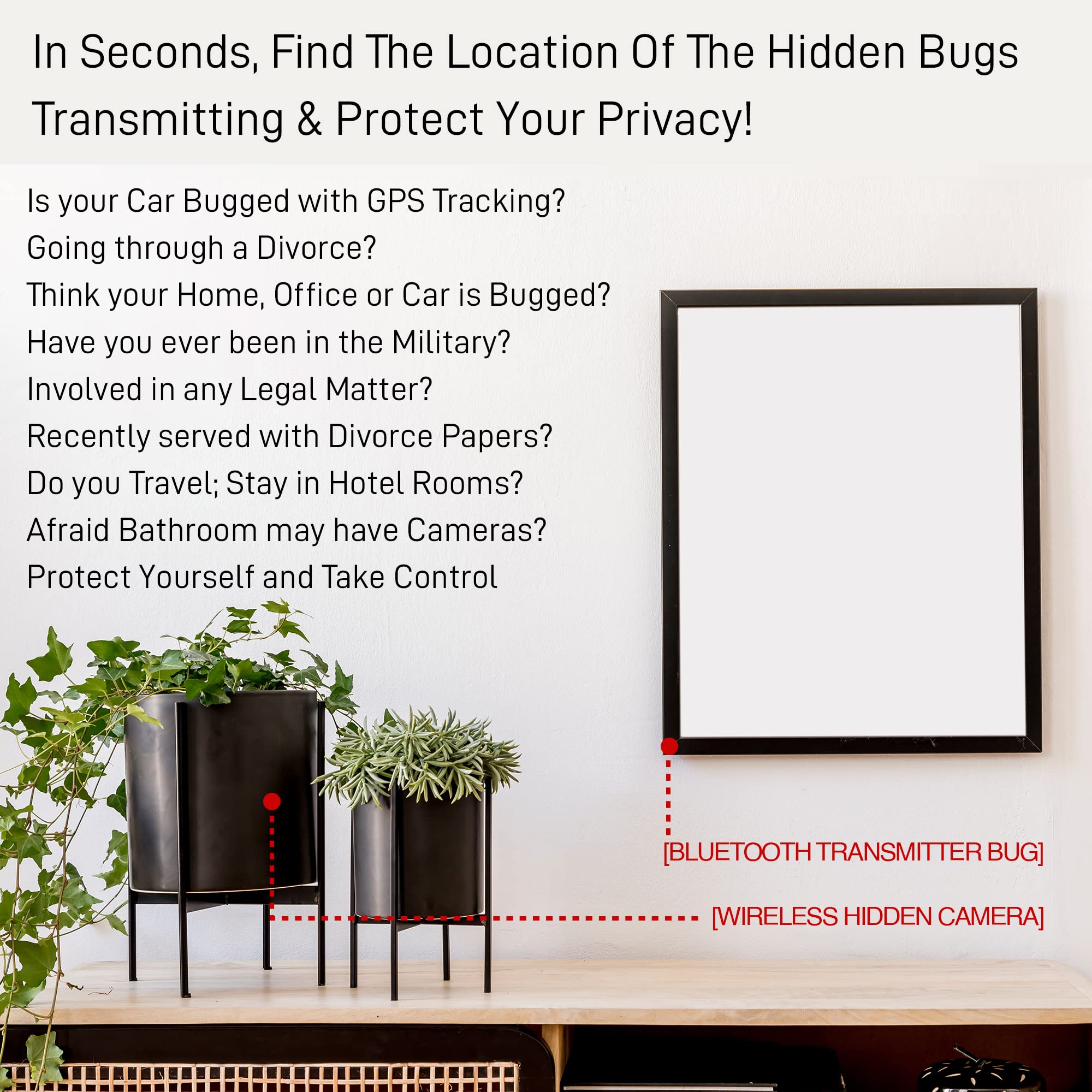 Spy Hawk Maxi-Tech Personal Hidden Devices Detector - Perfect for Detecting Hidden Cameras, Hidden GPS Trackers, Computer Transmitters, and Audio Bug Detector - Anti-Spy RF Detector Up to 10 GHz