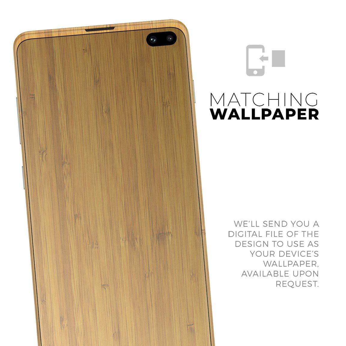 DesignSkinz Real Light Bamboo Wood Protective Vinyl Decal Wrap Skin Cover Compatible with The Samsung Galaxy S20 (Screen Trim & Back Glass Skin)
