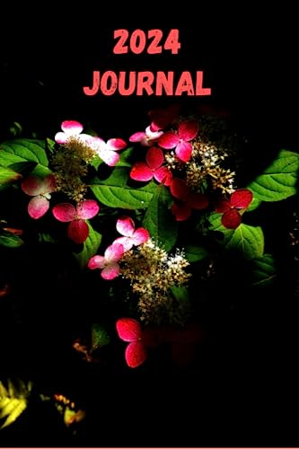 2024 Journal: Weekly planner and notebook, cover shows red flowers