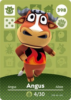 Angus - Nintendo Animal Crossing Happy Home Designer Series 4 Amiibo Card - 398