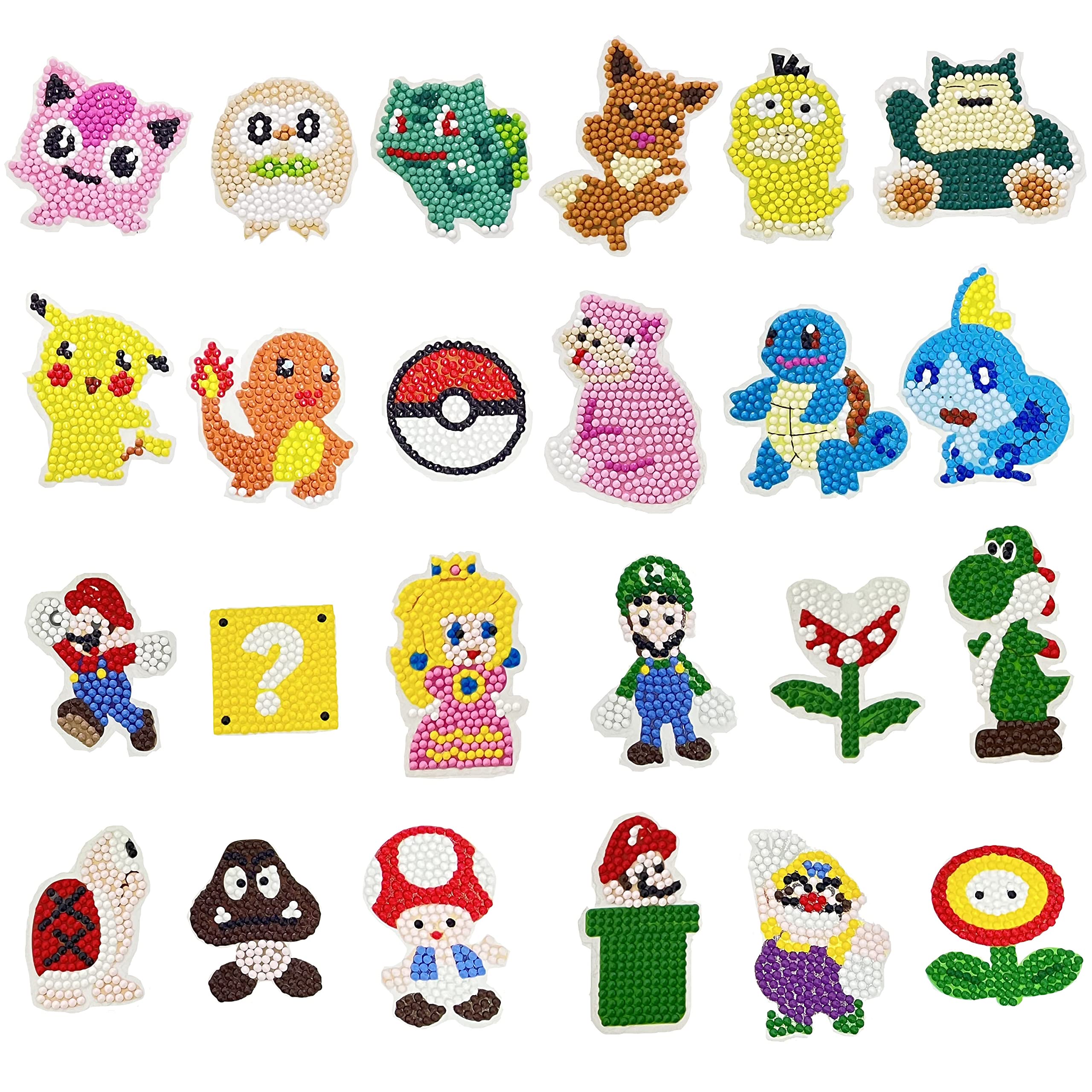 Anylife 24 PCS Diamond Painting Stickers Kits for Kids, 5D Paint by Numbers Diamonds Mosaic Stickers for Adult Beginners