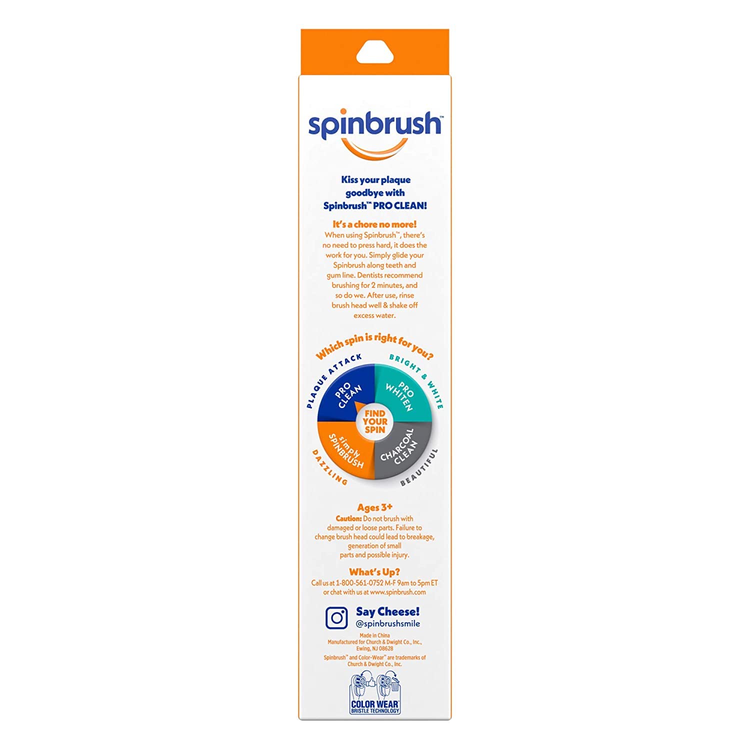 ARM & HAMMER Spinbrush Pro Series Daily Clean Powered Toothbrush Medium - Color Vary (Pack of 3)