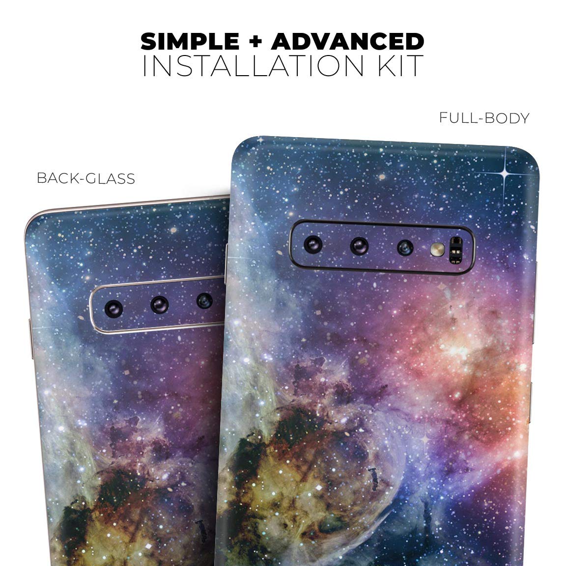 DesignSkinz Rust and Bright Neon Colored Stary Sky Protective Vinyl Decal Wrap Skin Cover Compatible with The Samsung Galaxy S20 (Screen Trim & Back Glass Skin)