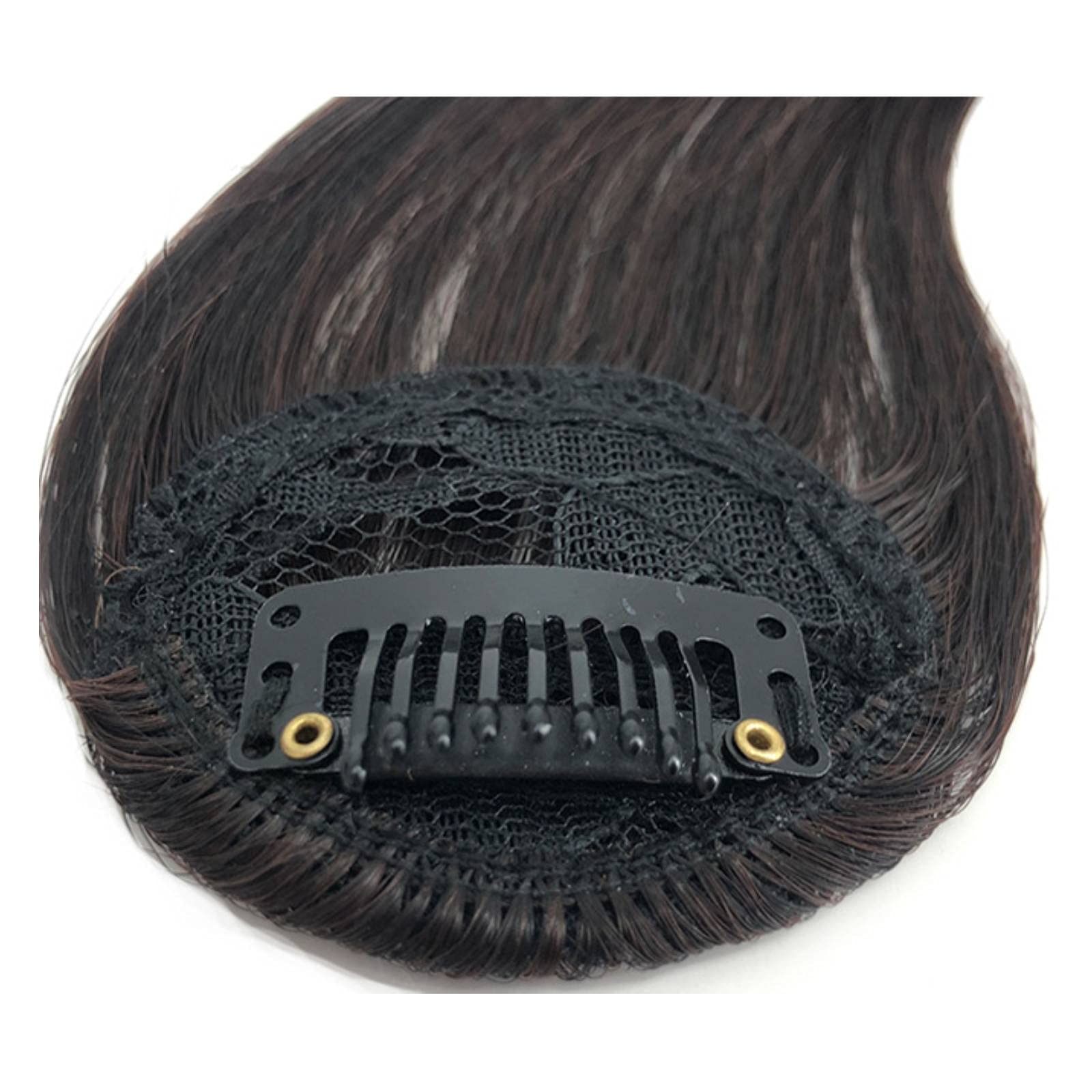 WILLBOND Bangs Halloween Hair Clip in Bangs 100% human hair Curved Wispy Bangs with Temples Hairpieces for Women Clip on Air Bangs Hair Extension for Daily Wear(Deep Brown)