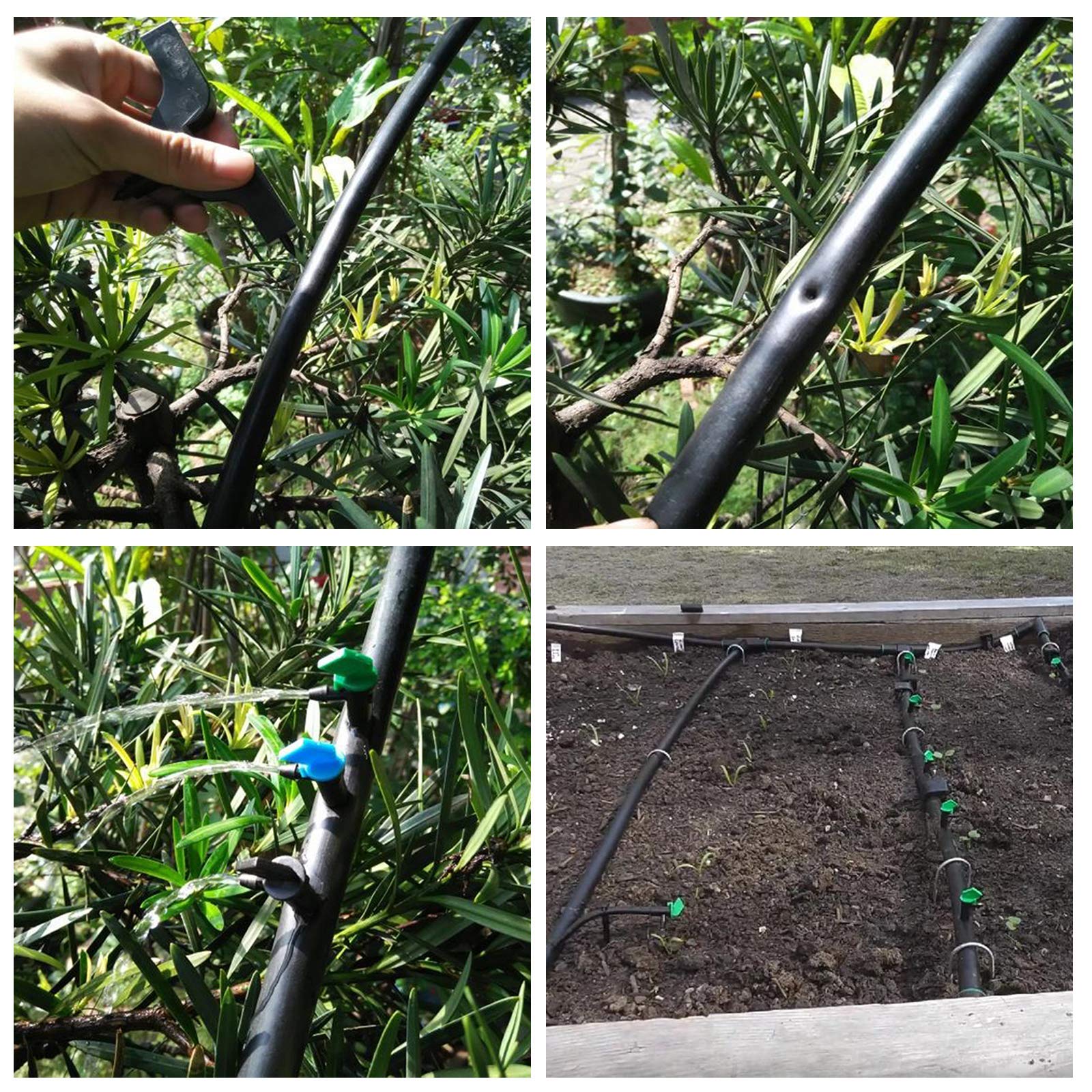 HOINCO 60 Pieces Drip Emitter, 3 Sizes Garden Flag Irrigation Dripper Emitter, Trees and Shrubs, Per Hour1 GPH, 2 GPH, 4 GPH