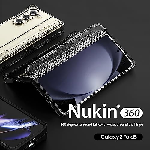 araree Nukin 360 Samsung Galaxy Z Fold 5 Case with Hinge Protection, Translucent Cover Lightweight Full Body Protective Hard PC Cover Designed for Samsung Galaxy Galaxy Z Fold 5 5G(2023) - Clear Matt