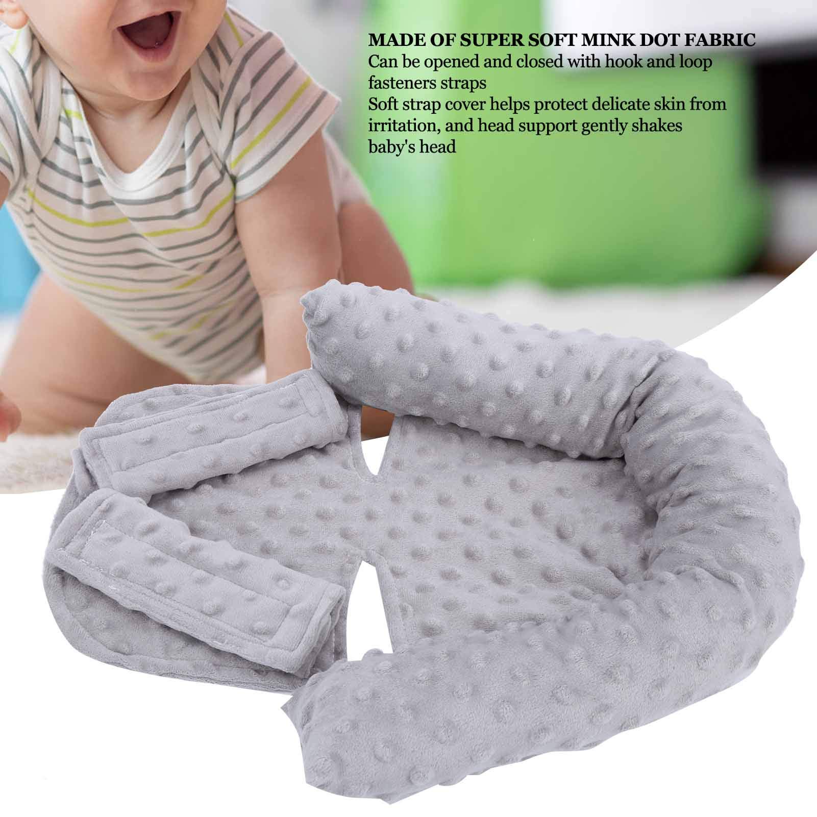Jiawu Infant Support Pillow, Stroller Cushion, Baby Head Support, for Baby Protecting Child's Head(Grey, Baby headrest)