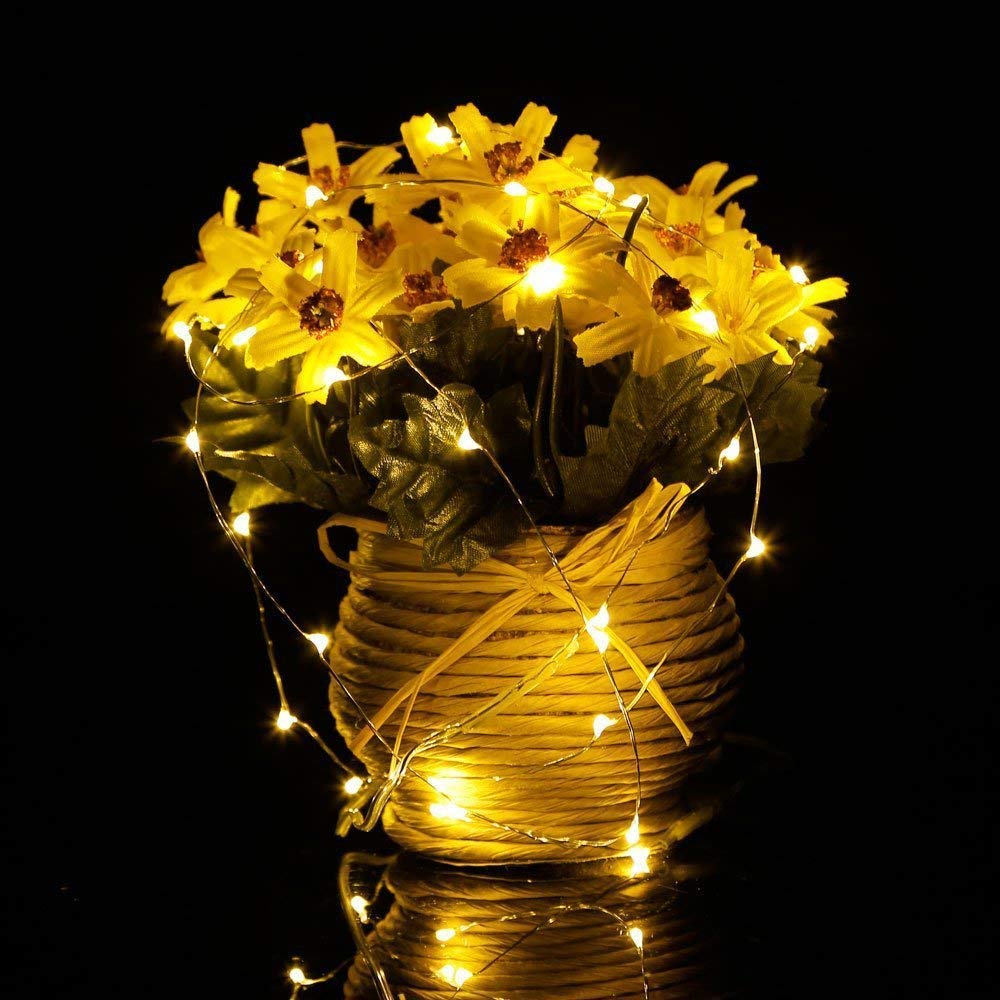 18 Pack Fairy Lights Battery Operated 6.6ft 20 Led Mini String Lights Silver Wire Starry Lights for DIY Wedding Party Festival Halloween Christmas (18 Pack, Warm White)
