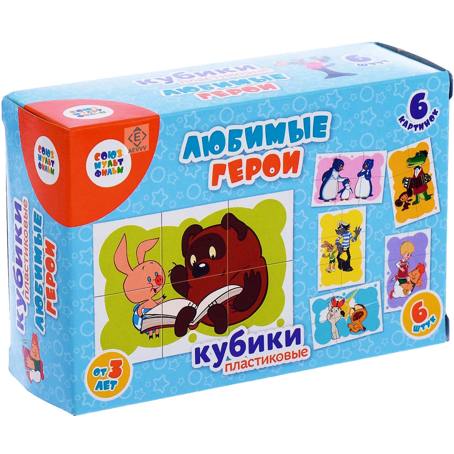 AEVVV Building Blocks Puzzles Russian Soviet Soyuzmultfilm Cartoons - Русские мультики - Cubes for Stacking Learning Puzzles