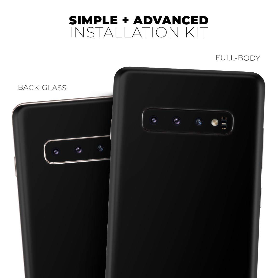 DesignSkinz Solid State Black Protective Vinyl Decal Wrap Skin Cover Compatible with The Samsung Galaxy S20 (Screen Trim & Back Glass Skin)