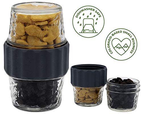 2-in-1 Lid for Connecting Two Regular Mouth Jars by Mason Jar Lifestyle (2 Pack)