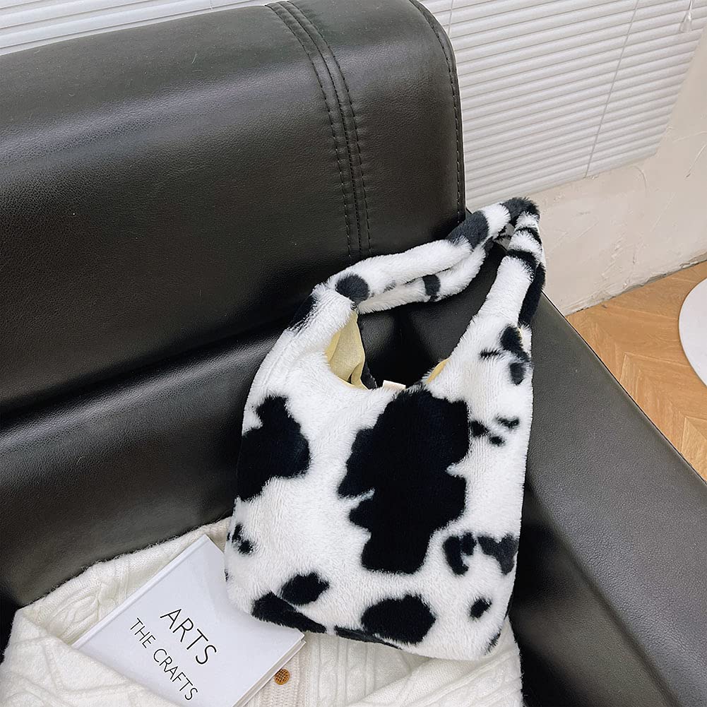 Aktudy Lar ity P Shoulr Bag, Cow Pattern Hobo Bag, Women Girl nter P Tote s