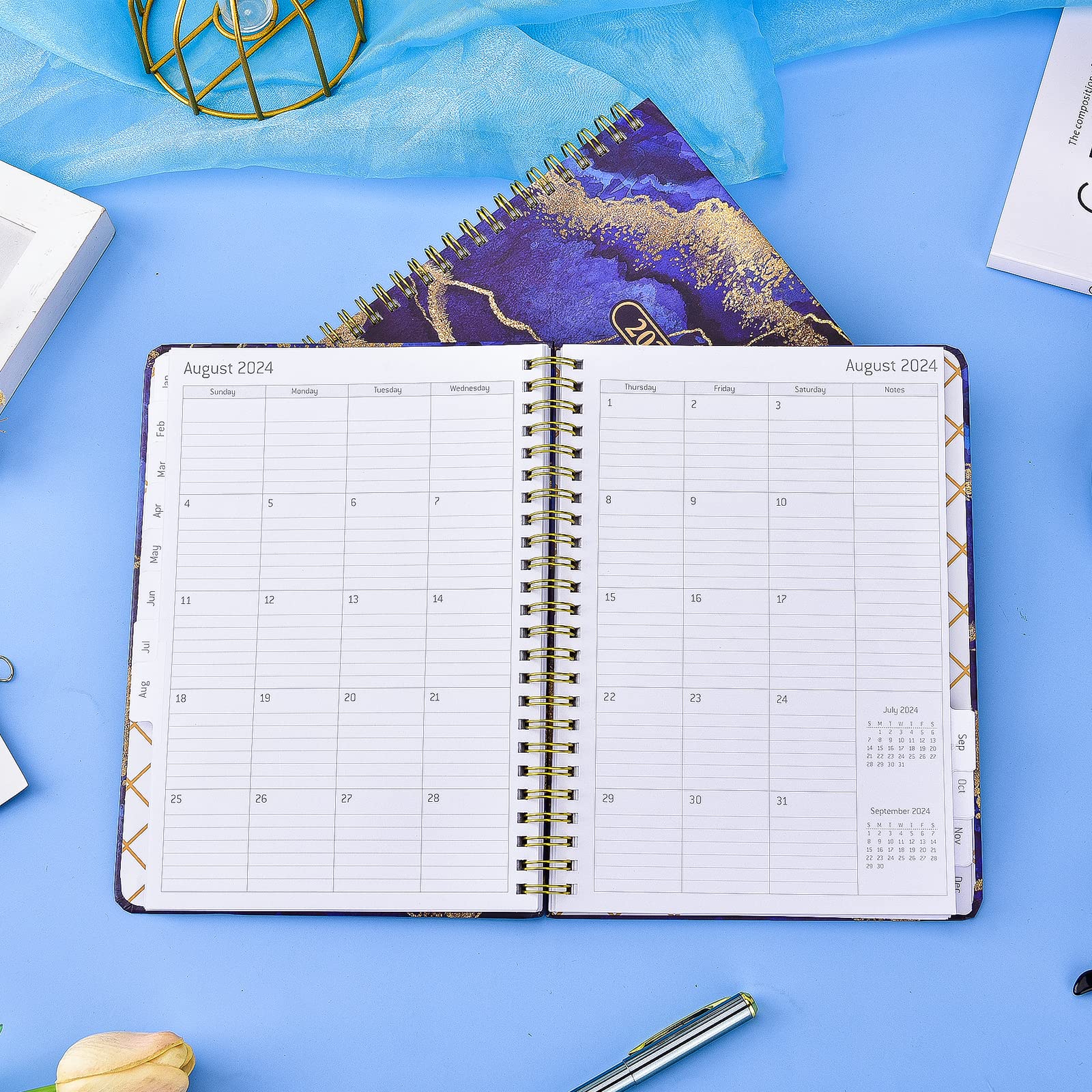 2024 Planner - 2024 Academic Weekly & Monthly Planner with Monthly Tabs, Daily Planner Yearly Agenda Calendar Organizer, Jan 2024-Dec 2024, 6.3" x 8.5"