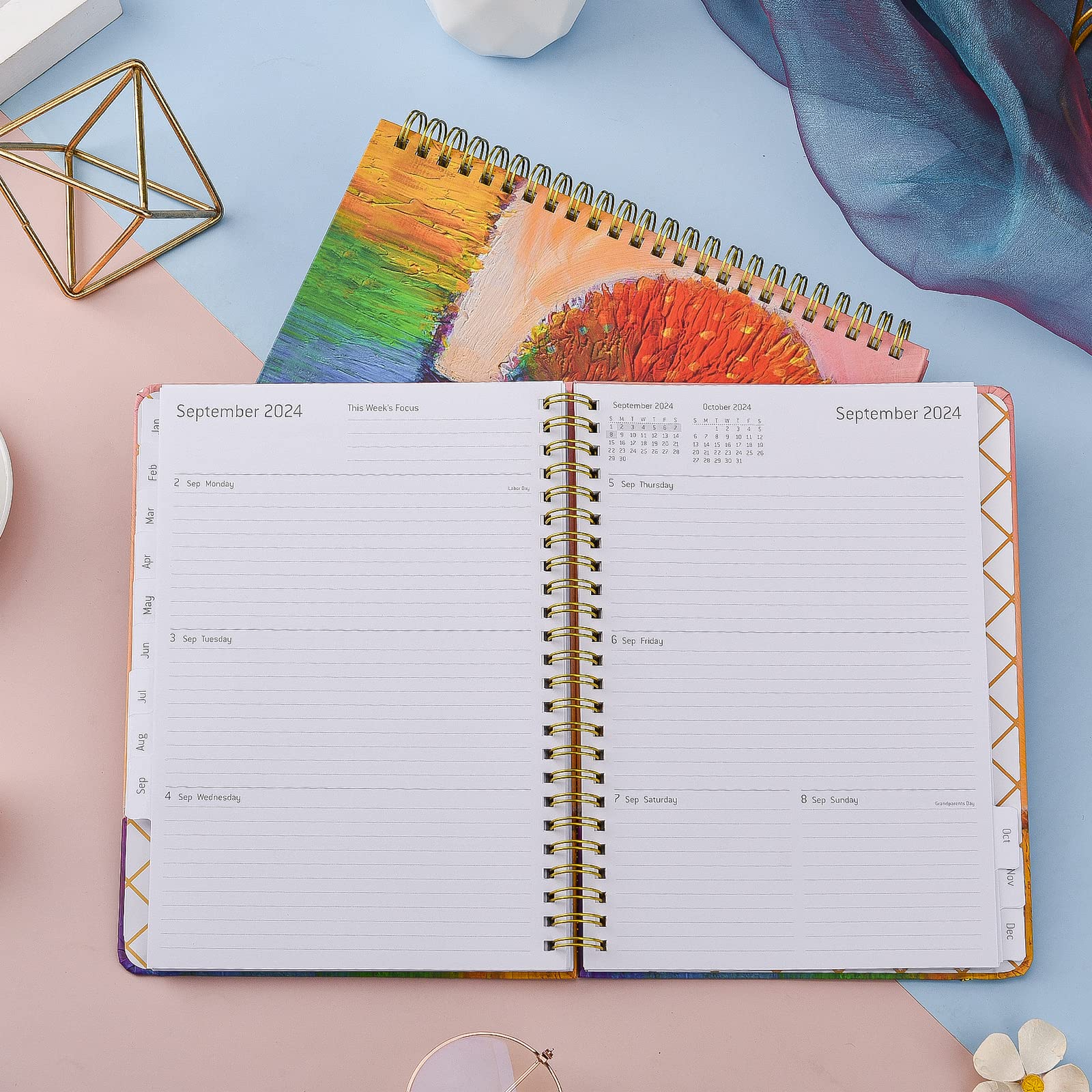 2024 Planner - Academic Weekly & Monthly Planner 2024 with Monthly Tabs, Daily Planner Yearly Agenda Calendar Organizer, Jan 2024-Dec 2024, 6.3" x 8.5"