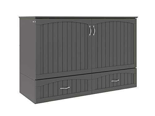 AFI Southampton Murphy Bed Chest with Charging Station, Queen, Grey