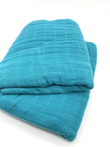 Cute New York Premium Cotton Muslin Swaddle Blankets for New Born Boys Girls (Lake)