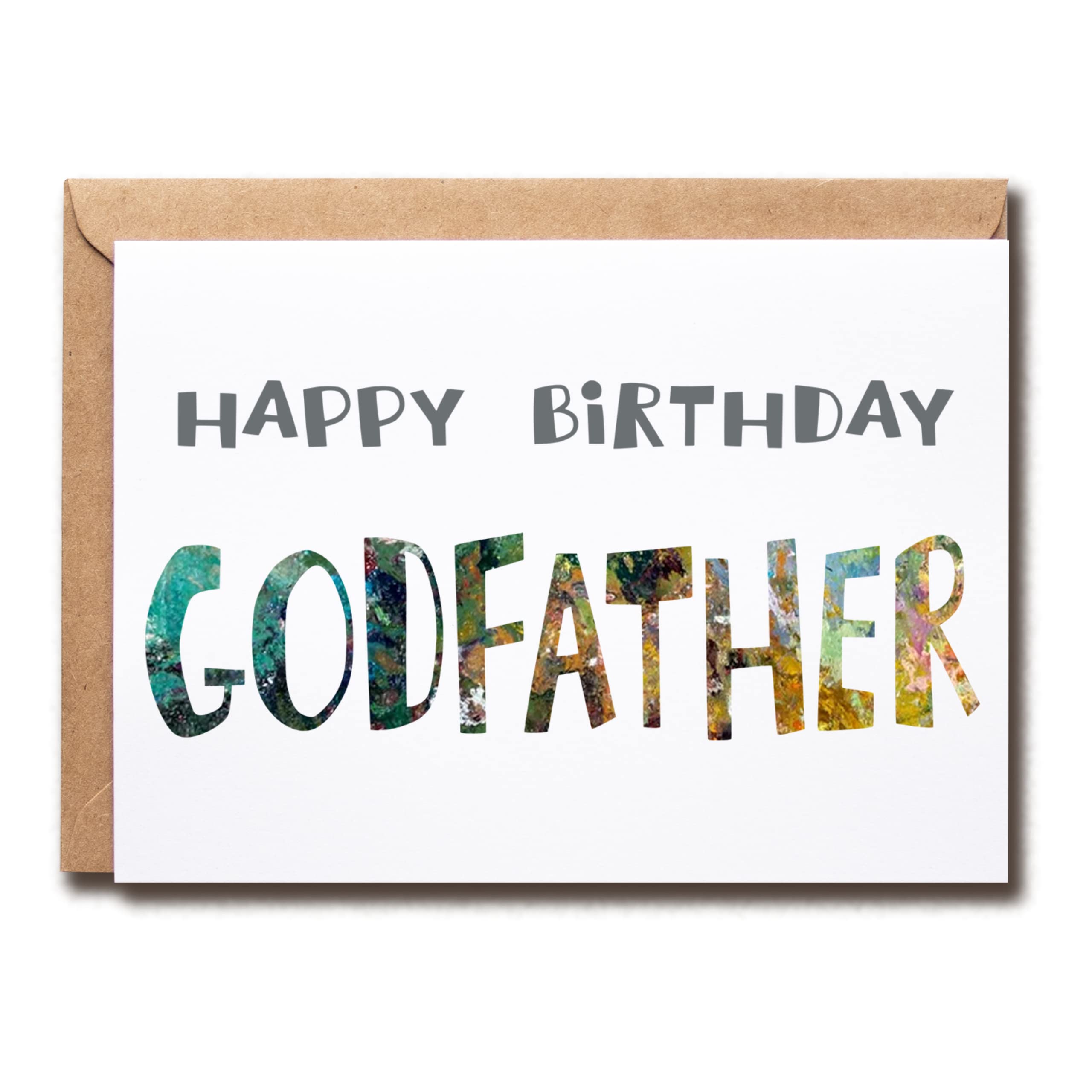 Happy Birthday Godfather - Godfather Birthday Card - Godfather Card - Card For Godfather Modern - Godfather Birthday Card - Card For Godfather