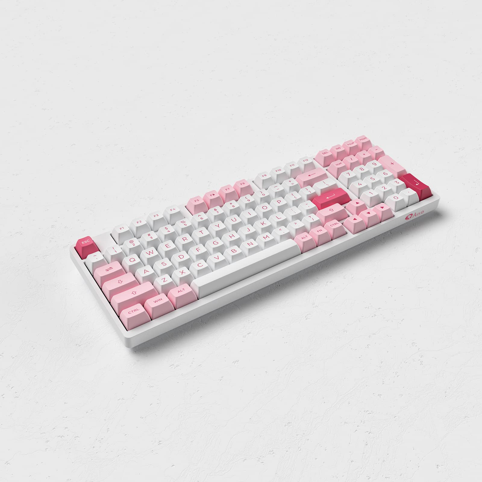 Akko Prunus Lannesiana 3098 98-Key RGB Hot-swappable Mechanical Gaming Keyboard, 2.4G Wireless/Bluetooth/Wired with PBT Double-Shot Keycaps for Mac & Win (3098B, Jelly Blue Switches)