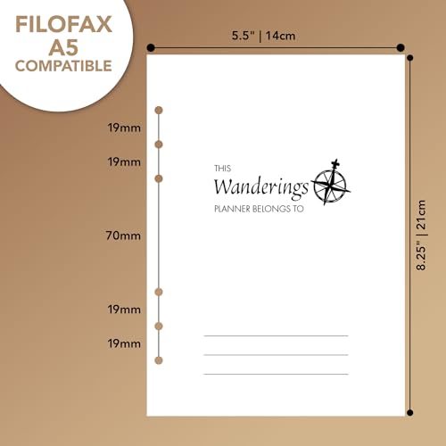 2024/25 A5 Calendar Planner Inserts - 8 1/4 x 5 5/8 (21cm x 14.2cm) - Ivory Color - Thick Monthly & Weekly Calendar Refill for A5 6-Ring Binder Planner, Compatible with Filofax, to June 2025