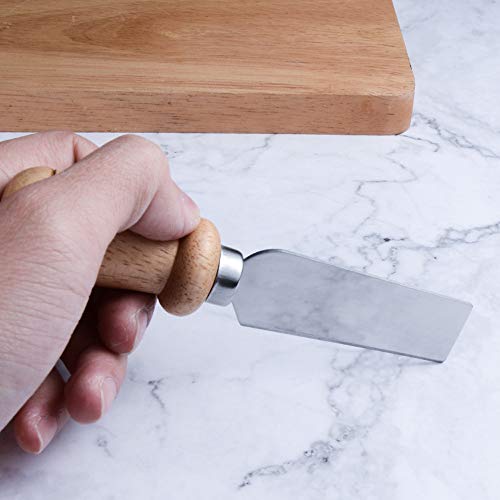 Bekith 8 Pieces Set Travel Cheese Knives with Wood Handle, Stainless Steel Cheese Slicer Cheese Cutter, 2 Cheese Knife, 2 Cheese Shaver, 2 Cheese Fork and 2 Cheese Spreader