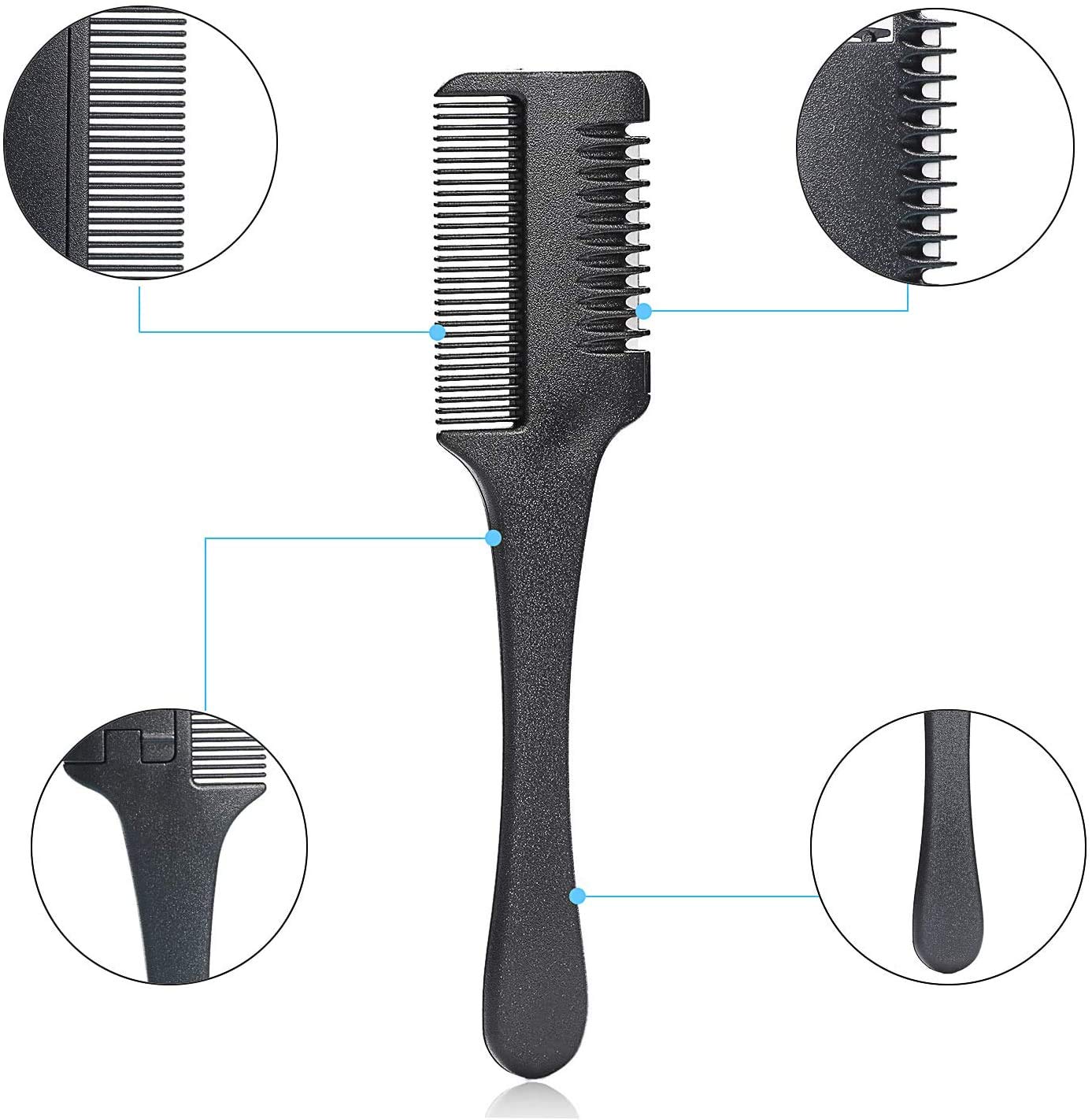 ETERCYCLE Hair Cutter Comb with Extra Razors - Perfect for Men, Women, and Kids - Trim, Thin, and Style with Ease - Sleek Black Design - Hair Cutting and Thinning Tool