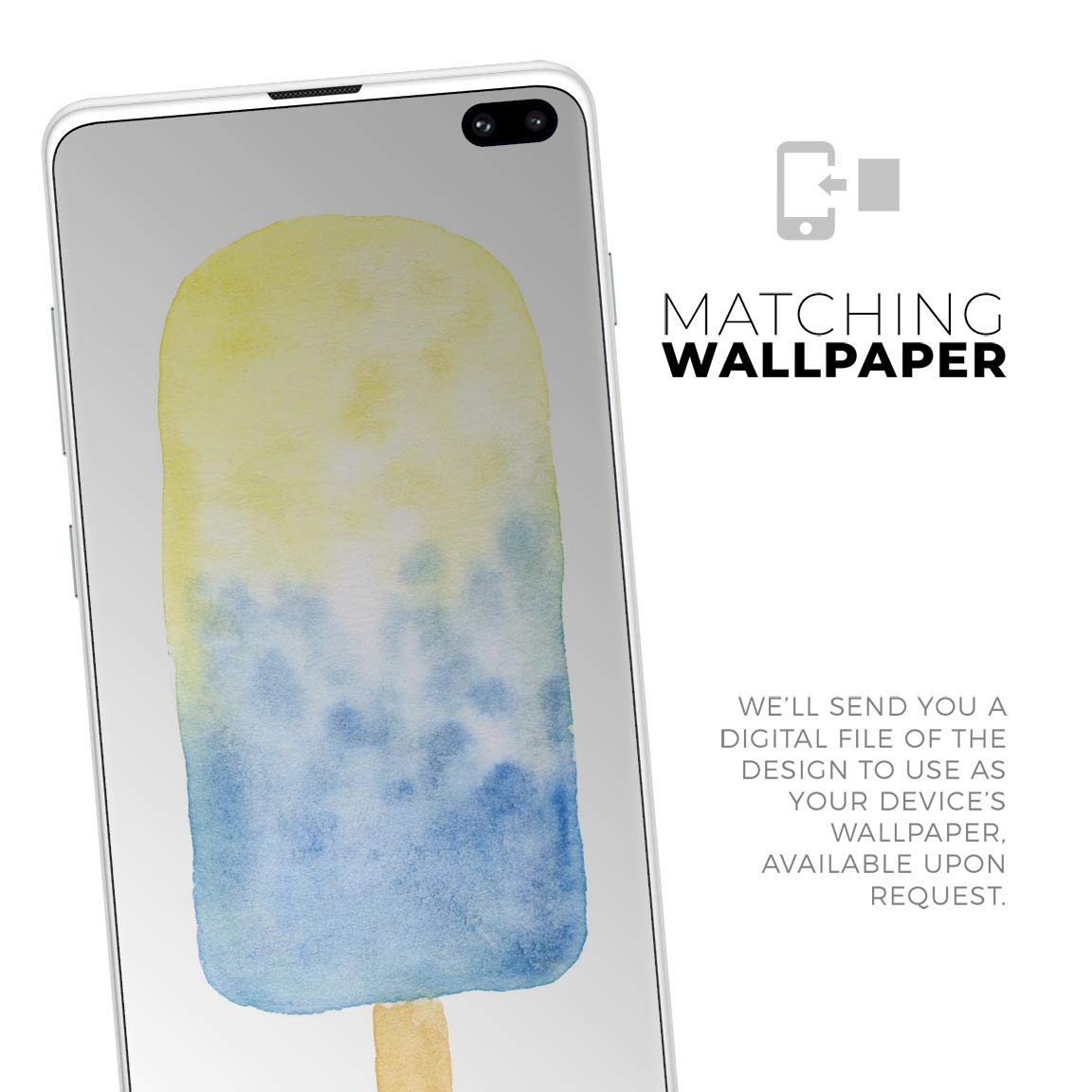 DesignSkinz Summer Mode Ice Cream v6 Protective Vinyl Decal Wrap Skin Cover Compatible with The Samsung Galaxy S20 (Screen Trim & Back Glass Skin)