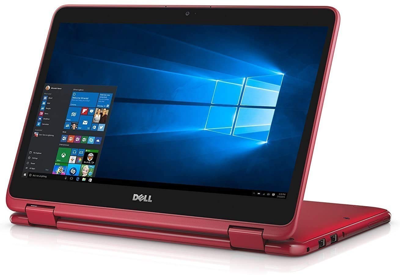 2018 Dell Inspiron 3000 11.6in 2-in-1 Touchscreen Laptop/Tablet PC, 7th Gen AMD A6-9220e 2.5GHz Processor, 4GB 2400MHz DDR4, 32GB SSD, Bluetooth, WiFi, Windows 10-Red (Renewed)