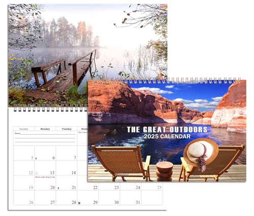 2025 Spiral-bound Wall Calendar (The Great Outdoors) - 12 Months Desktop/Wall Calendar/Planner