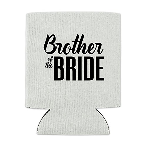Brother of the Bride Wedding Can Cooler - Drink Sleeve Hugger Collapsible Insulator - Beverage Insulated Holder