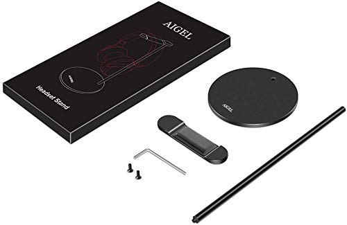 AIGEL Headphones Stand Sturdy Gaming Headset Holder Desk Headset Rest Hanger Headset Stand with Premium Aluminum Body for All Headphones Size Non Slip Base Black