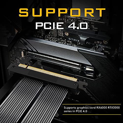 EZDIY-FAB [20cm] PCIE 4.0 16x Extreme High Speed Riser Cable PCI Express Port GPU Extension Card-Right Angle Connector
