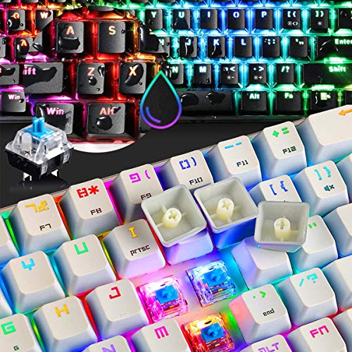 60% Mechanical Gaming Keyboard Blue Switch Mini 68 Keys Wired Type C Chroma RGB 18 Backlit Effects,Lightweight Gaming Mosue 6400DPI Honeycomb Optical,Gaming Mouse Pad for Gamers and Typists(Green)