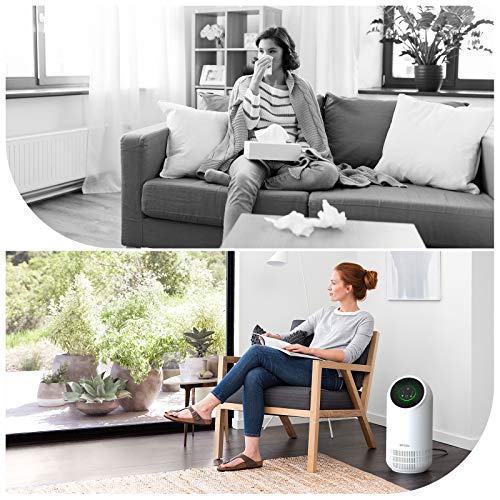 Afloia Air Purifier for Home Large Room H13 True HEPA Filter Air Cleaner with 24db Sleep Mode Remove 99.99% of Dust, Pet Dander, Pollen for Office, Bedroom, Fillo White