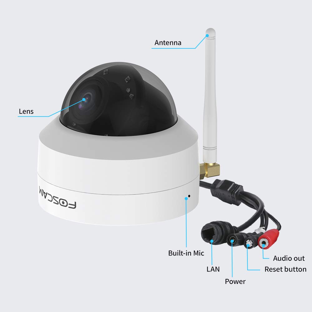 FOSCAM 4MP Outdoor Security WiFi Camera, 4X Optical Zoom PT Surveillance Dome Camera, Supports 2.4G/5G Dual-Band WiFi Connection, 66ft Night Vision, IK10, MicroSD Recording (128GB), White(VZ4)