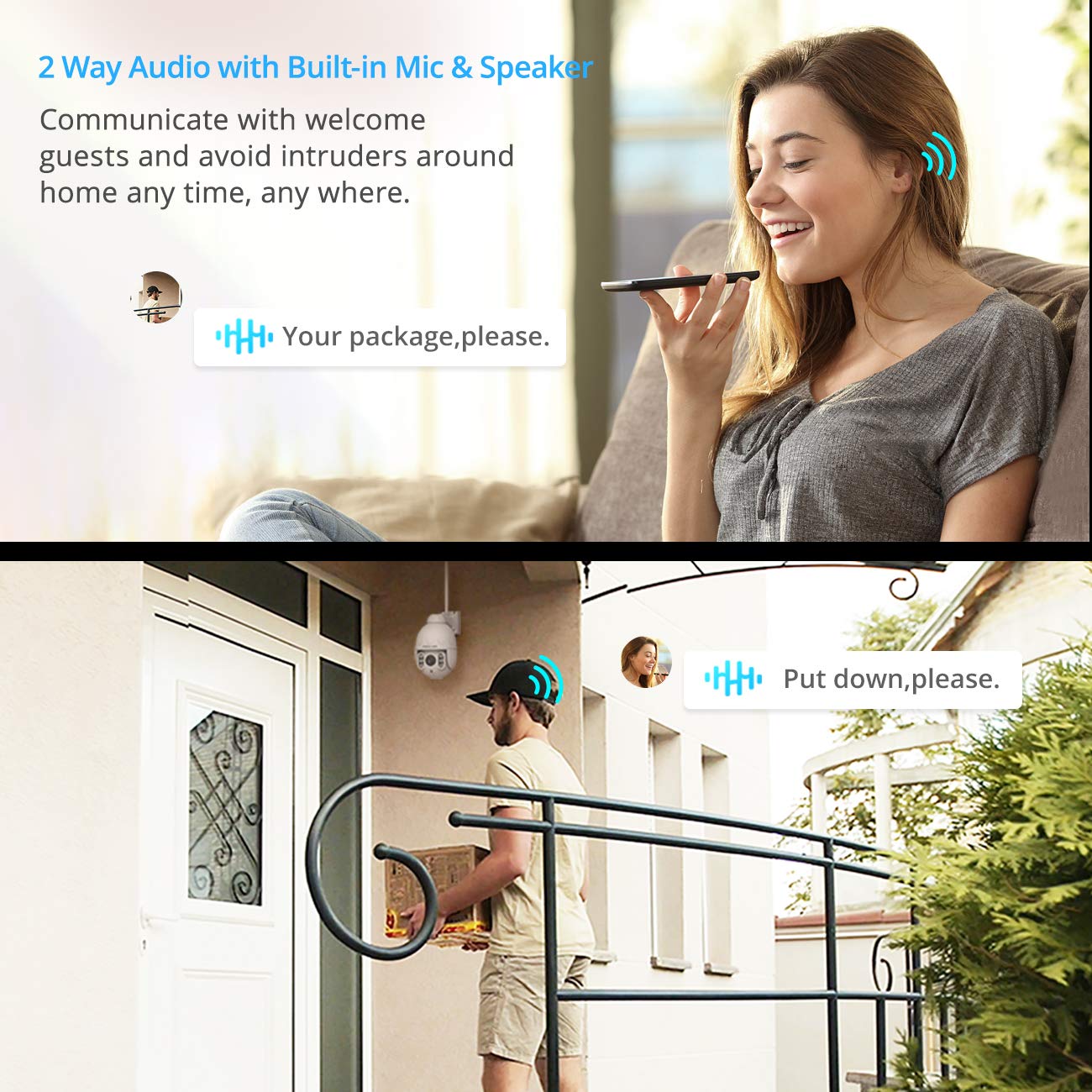 FOSCAM HT2 1080p Outdoor 2.4g/5gHz WiFi PTZ IP Camera, 4X Optical Zoom Pan Tilt Security Surveillance Speed Dome, 2-Way Audio with Mic & Speaker, 165ft Night Vision, CMOS Image Sensor, IP66