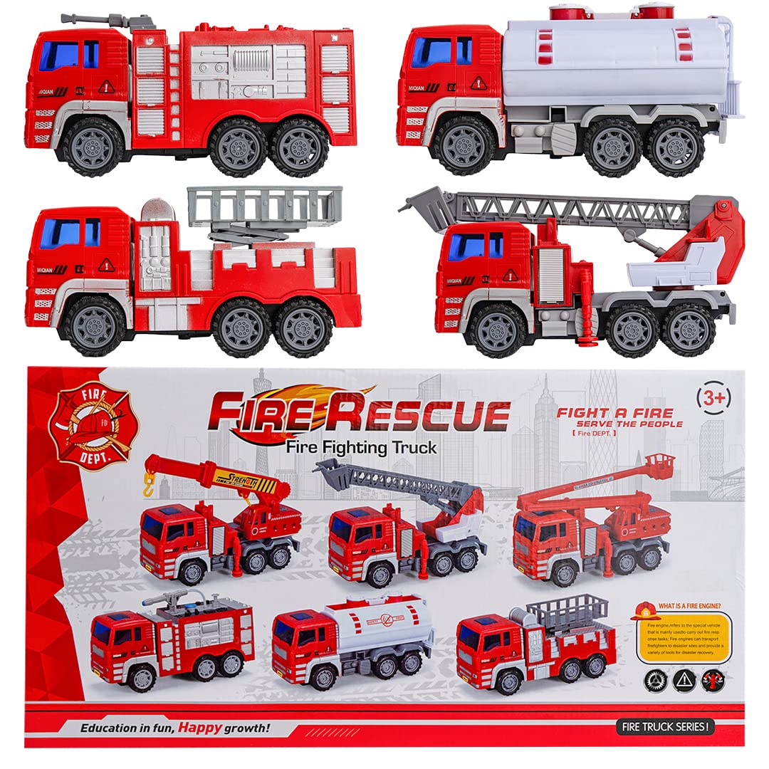 Altoi Fire Truck Toy for Kids and Toddlers- Kids Toy Trucks for Pretend Play- Fire Rescue Toy- Fire Fighting Truck Toys- Vehicle Toys
