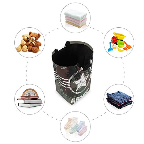 DOMIKING Military Camouflage Army Laundry Hamper 12.6x11x22.7Inch Collapsible Organizer Basket Clothes Laundry Basket Storage Organizer for Toy Collection