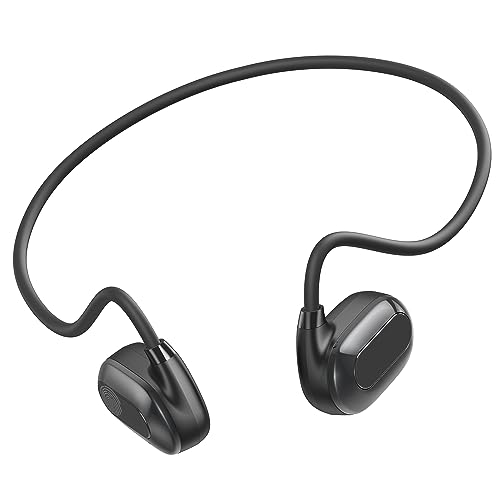 Premium Open Ear Air Conduction Headphones, Bluetooth 5.3 Wireless Earphones with Microphone, Stereo Sound Waterproof Sweatproof Sport Headsets for Running,Cycling,Workout,Hiking,Driving(Black)