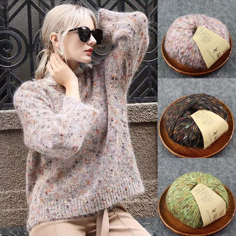 50g/Ball Colorful Thick Yarn 4 Ply Knitting Alpaca Cashmere Wool Yarns Hand Knitted Crochet Sweater Scarf DIY Crafts Thread (Color : 06)