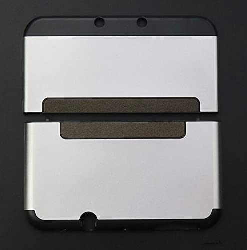 Aluminium Alloy Protective Case Front Back Faceplate Plates Top & Bottom Battery Housing Shell Case Cover Shockproof Hard Shell Skin for New 3DS XL LL Console 2015 - Silver