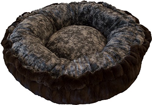 BESSIE AND BARNIE Koala/ Godiva Brown Luxury Ultra Plush Faux Fur Bagelette Pet/Dog Bed (Multiple Sizes), S- 30"