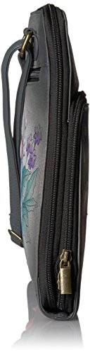 Anna by Anuschka Tall Zip-Around Cross Body, Vintage Garden Grey