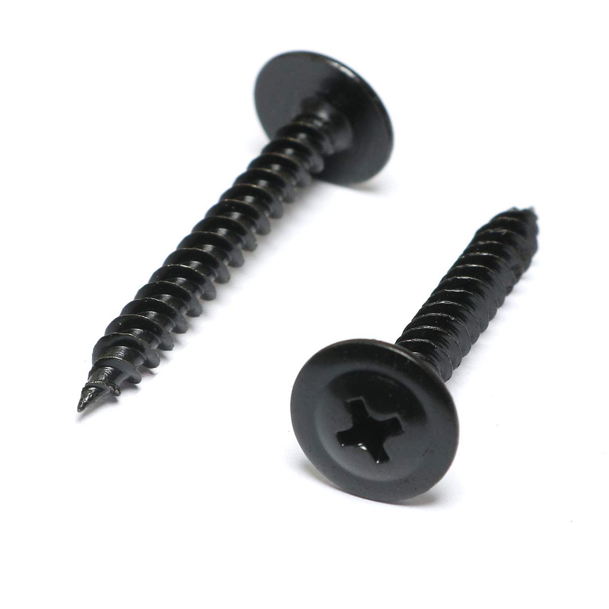 Pro Bamboo Kitchen 50pcs Black Round Head Self Tapping Philips Screw #8x1-1/4" Carbon Steel Truss Head Tapping Screw with Washers for Computers and Other Electronic Products