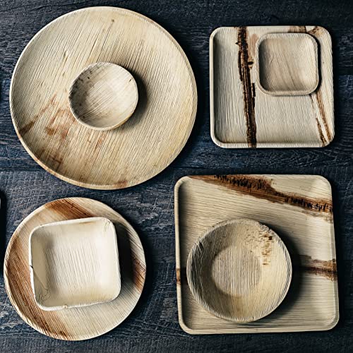 brheez Palm Leaf Bowls 4 Inch - 25 Pack - Eco Friendly, Compostable & Biodegradable β Elegant Bamboo Look Disposable Bowls are Heavy Duty and More Environmentally Friendly than Paper Bowls
