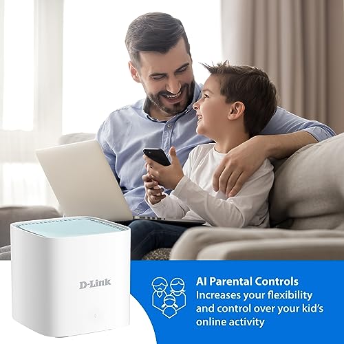 D-Link M15/3, Eagle Pro AI Mesh WiFi 6 Router System (3-Pack) - Multi-Pack for Smart Wireless Internet Network, Compatible with Alexa and Google, AX1500