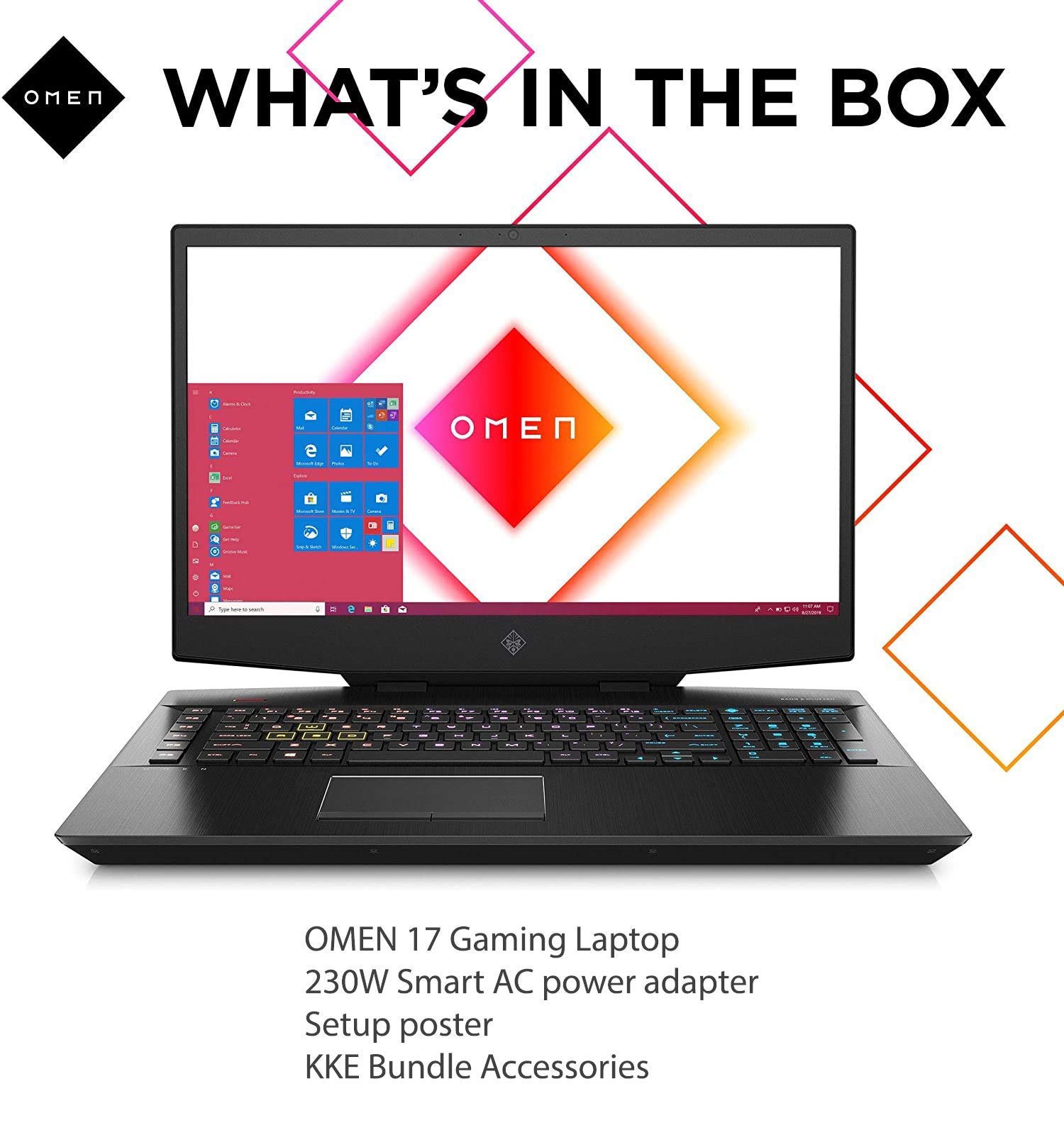 HP OMEN 17 Premium Gaming Laptop PC, 17.3 FHD 144Hz IPS Display, Intel Core i7-10750H, RTX 2070 8GB, 32GB DDR4 RAM, 1TB SSD + 1TB HDD, Webcam, RGB Backlit Keyboard, WiFi 6, Win 10 Home, Black