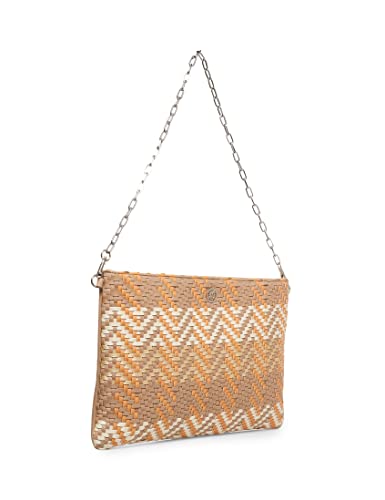 Anne Klein Multi Woven Flat Shoulder Bag, Neutral Truffle