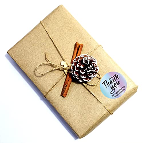 PMCDS2G 500pcs Thank You Stickers Holographic Four Patterns Water-Proof 1.5" in 1 Roll for Gift Décor Thank You Cards Small Business Handmade Crafts