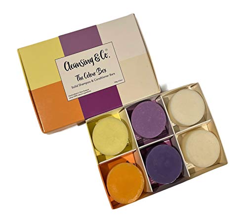 Cleansing & Co Natural Shampoo Bar and Conditioner Bar 6 Piece Sampler - Eco-Friendly, Zero Waste, 100% Compostable, Hand Made Bar Shampoo and Conditioner Bar Set for Hair (3xShampoo & 3x Conditioner)