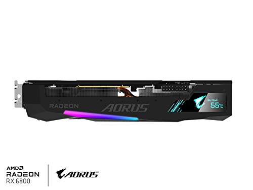 Gigabyte AORUS Radeon RX 6800 Master 16G Graphics Card, MAX-Covered Cooling, 16GB 256-bit GDDR6, GV-R68AORUS M-16GD Video Card